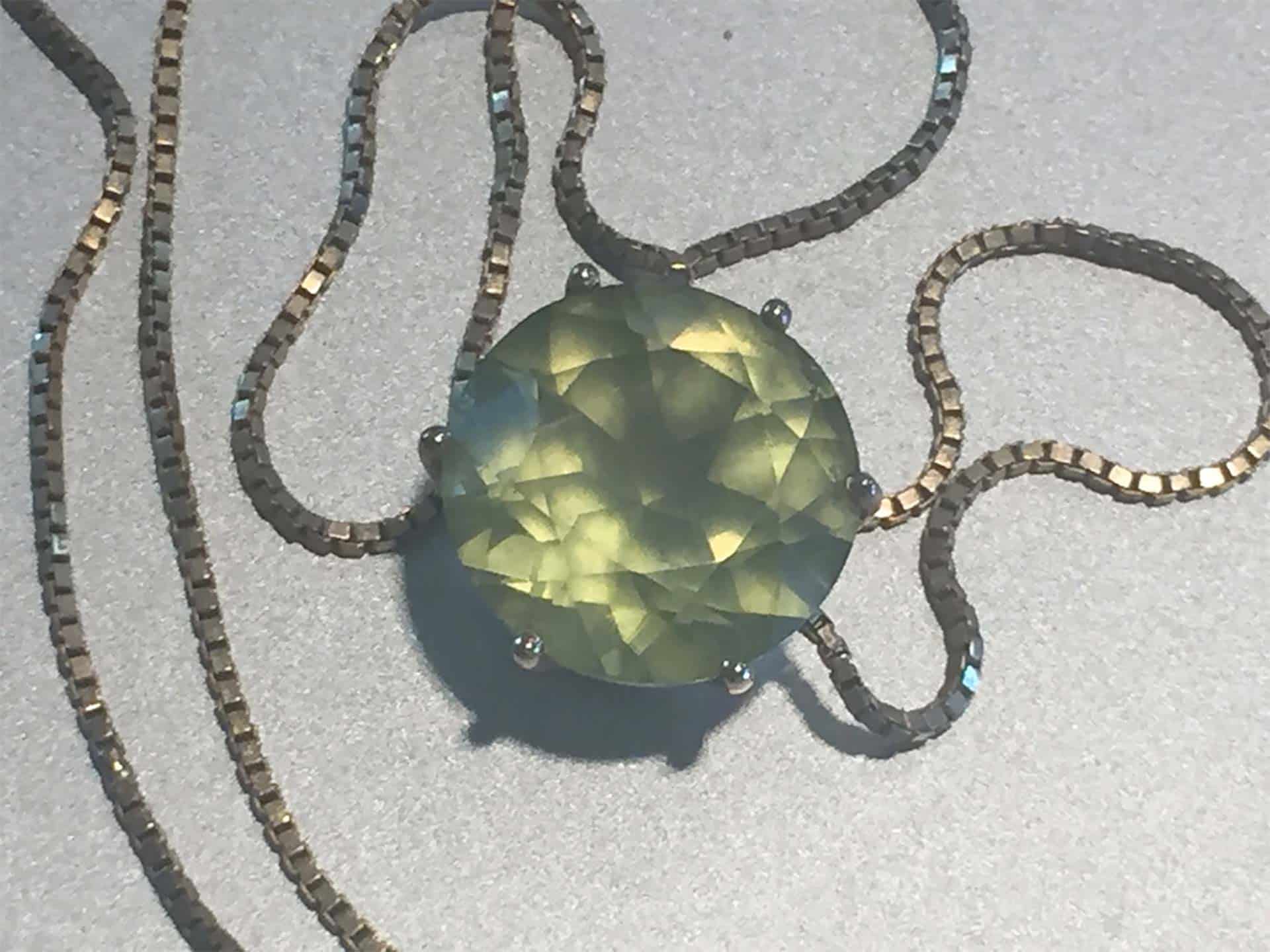 Peridot Necklace - One 14k yellow gold necklace
